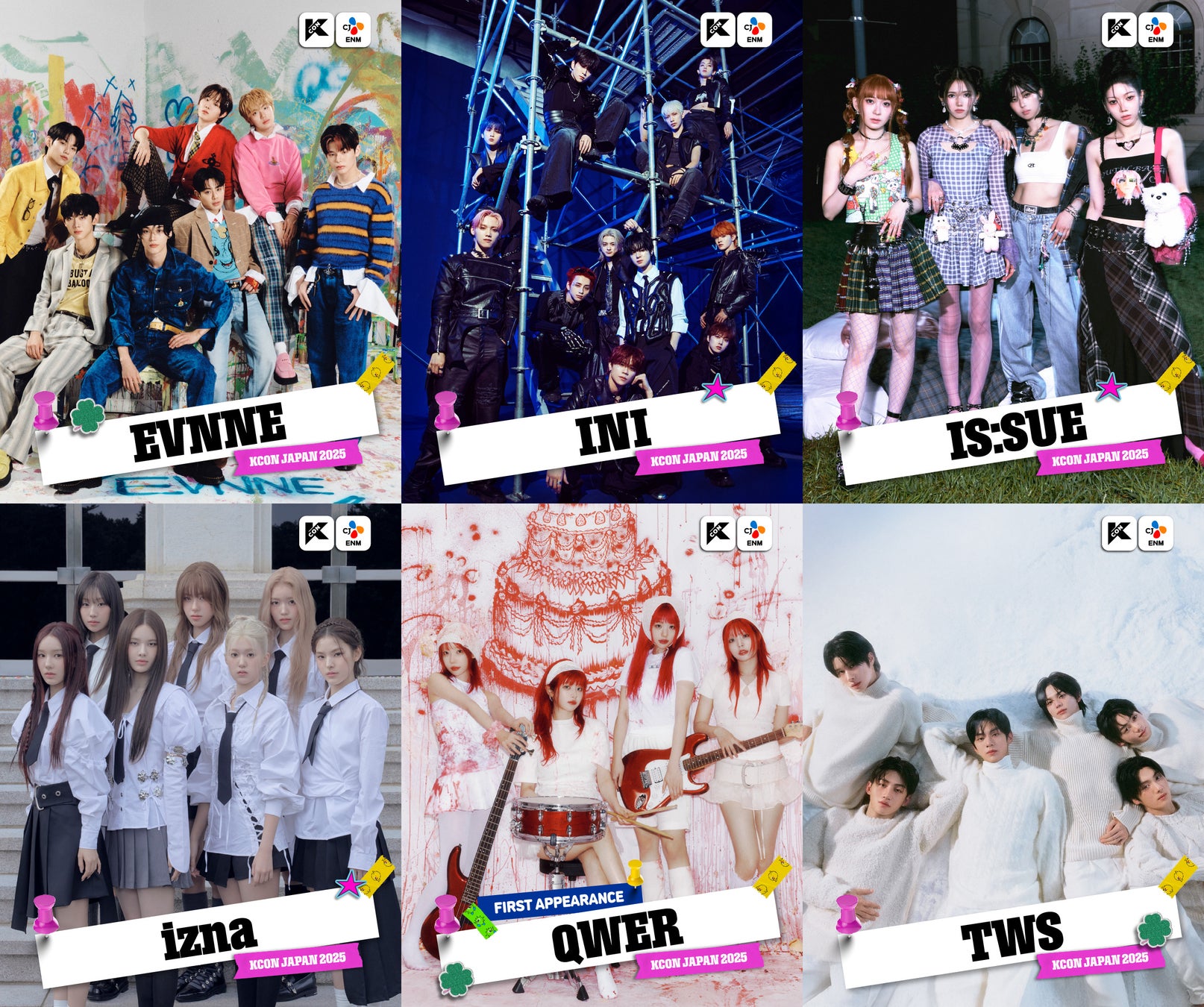 ＜KCON JAPAN 2025＞アーティストラインナップ第2弾としてEVNNE、INI、IS:SUE、izna、QWER、TWSを発表！最大級の「推し活」で幕張メッセを包む！ | エンタメラッシュ